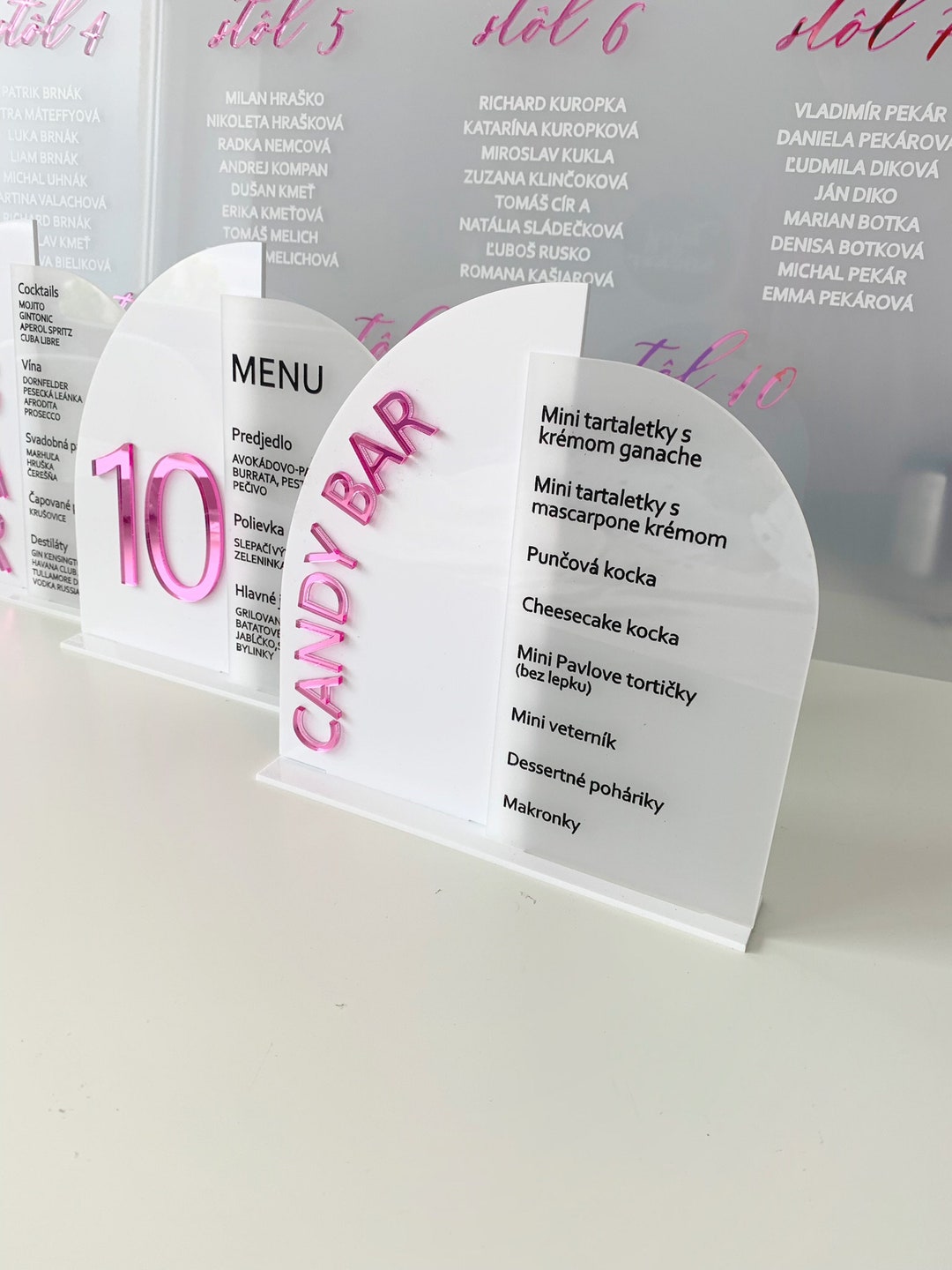 Wedding Candy Bar Menu, Acrylic Candy Bar Sign, Gold Drink Menu ...