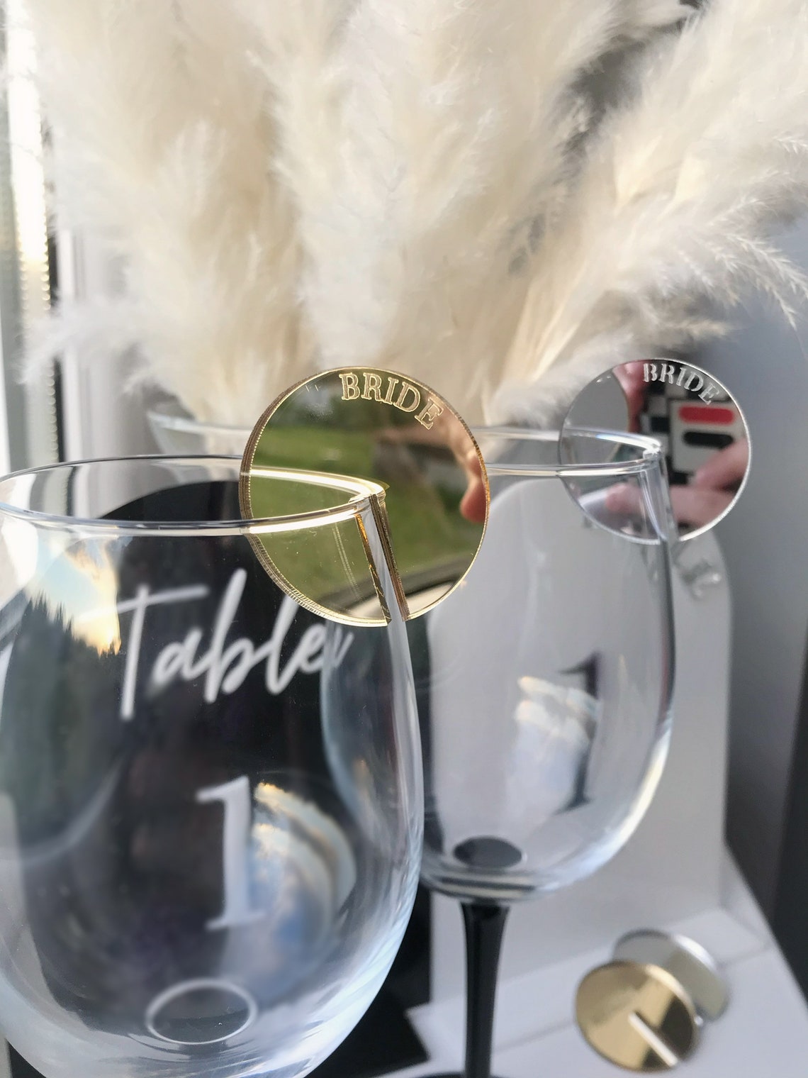 Acrylic Stemless Drink Tags Drink Circle Place Cards Gold - Etsy