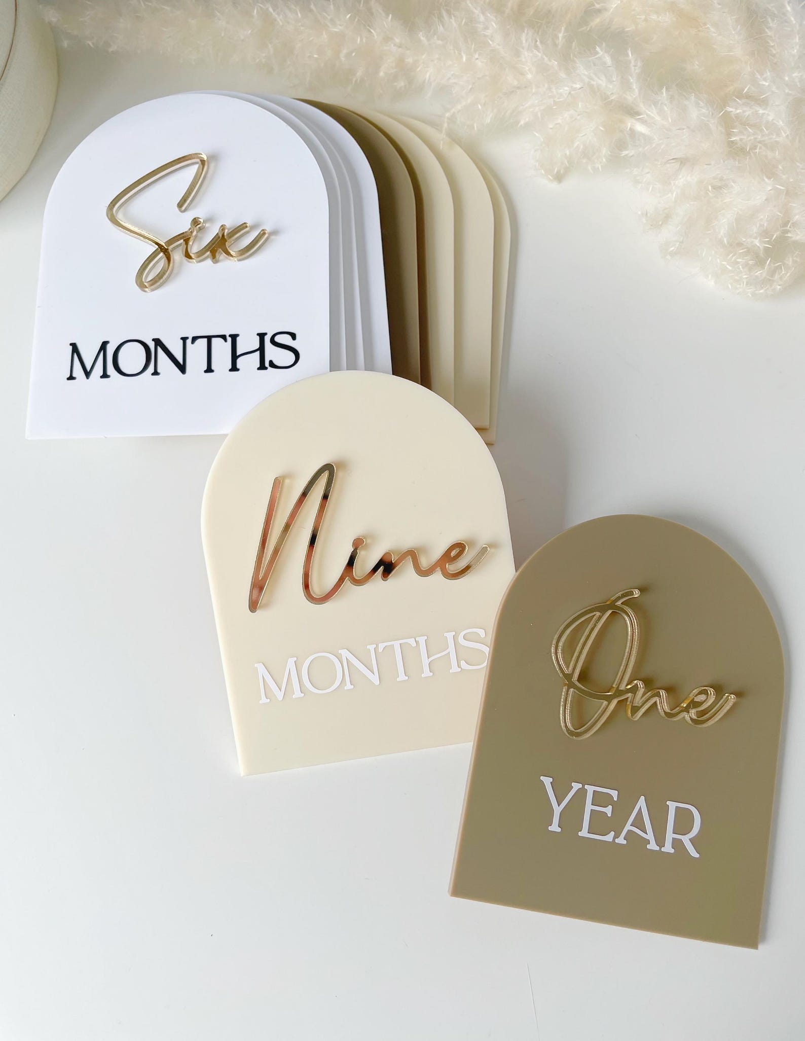 Baby Acrylic Arch Milestones, Gold Milestones, Acrylic Boho Baby ...