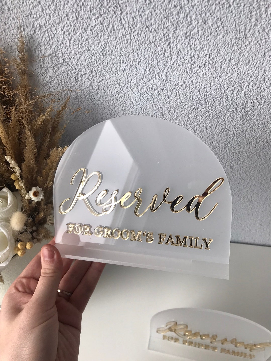 Acrylic Arch Reserved Stand, Arch Reserved Sign, Acrylic Wedding Table ...
