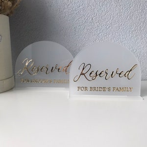 Acrylic Arch Reserved Stand, Arch Reserved Sign, Acrylic Wedding Table ...