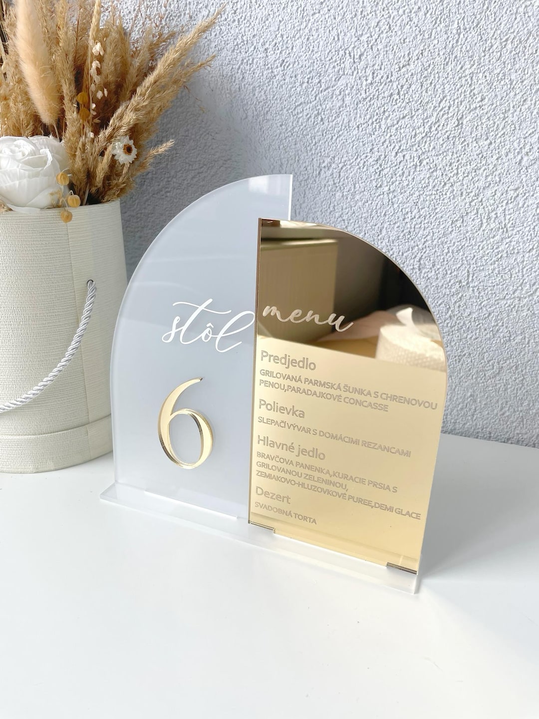 Acrylic Wedding Table Numbers With Table Numbers, Gold Wedding Menu ...