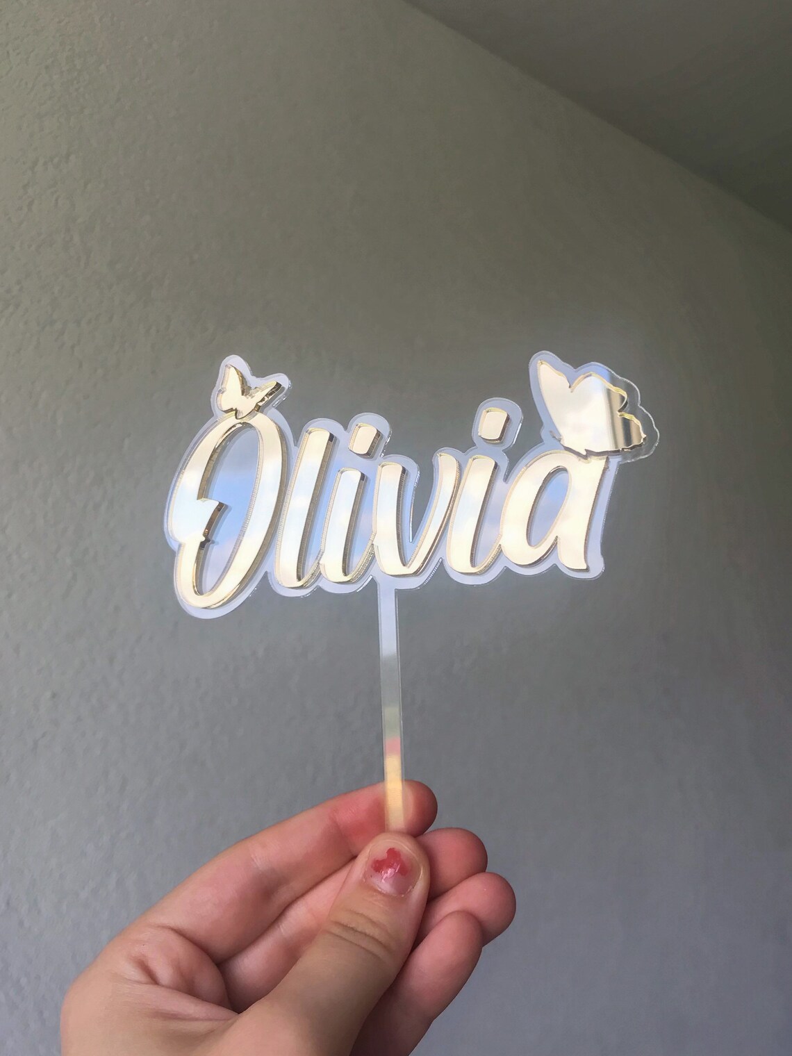 Acrylic Personalized Cake Topper, Butterfly Cake Topper, Custom Name ...