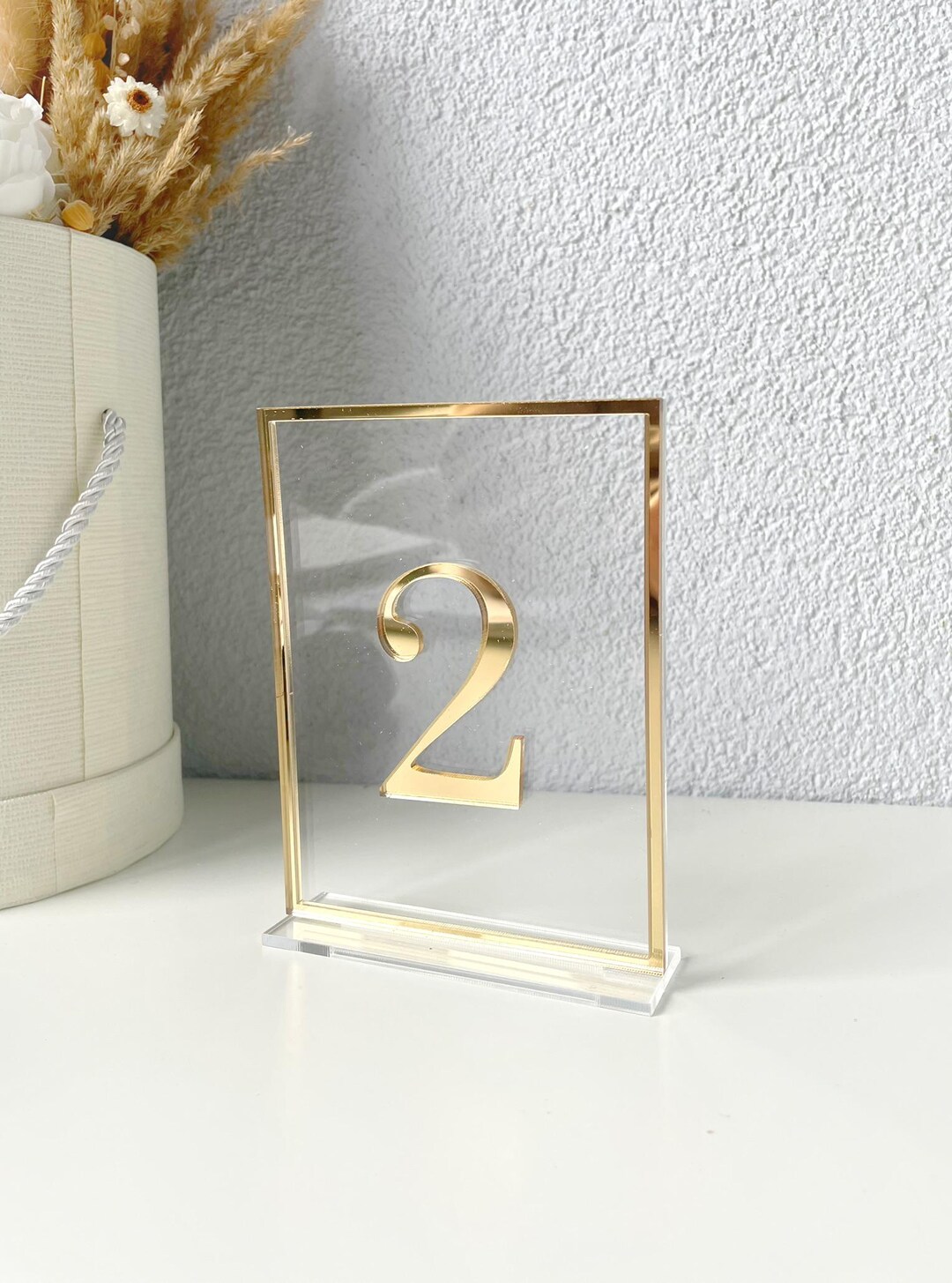 Modern Wedding Table Number, Luxury Gold Table Number, Custom Rectangle ...