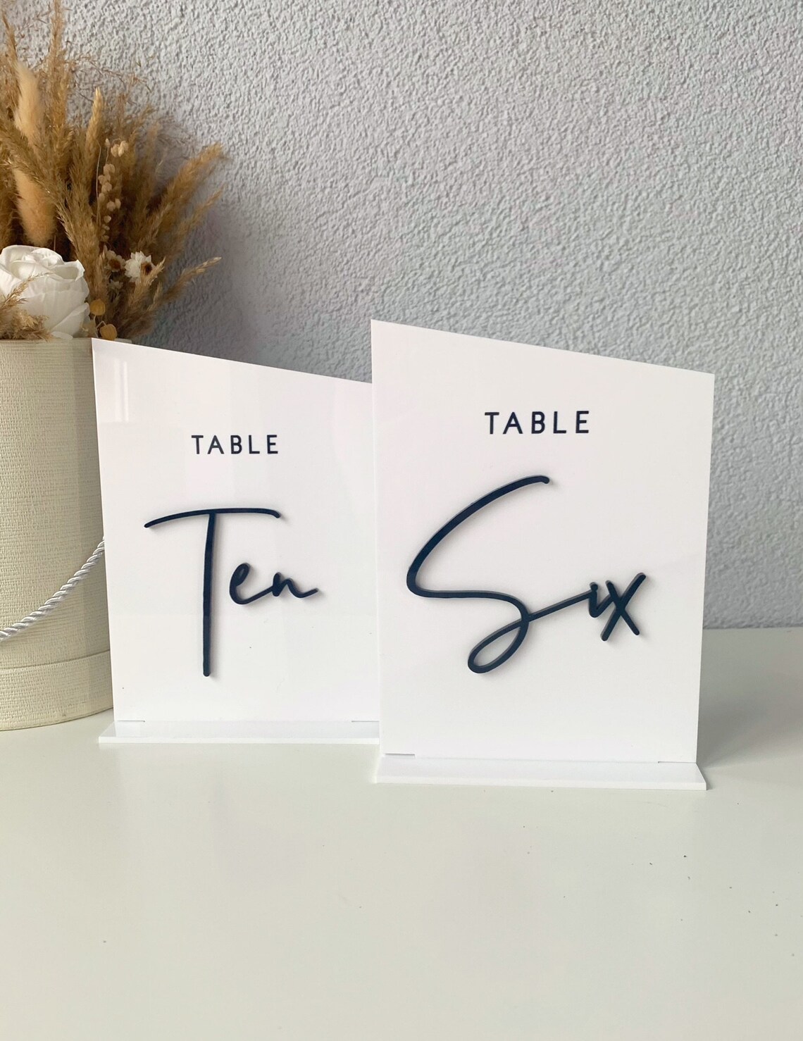 Modern Wedding Table Numbers, Slanted Black and White Table Numbers ...