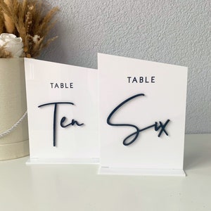 Modern Wedding Table Numbers, Slanted Black and White Table Numbers ...