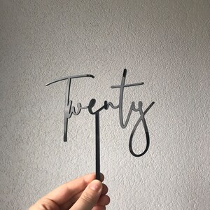 Acrylic Written Number Cake Topper, Twenty Cake Topper, Thirty Acrylic ...