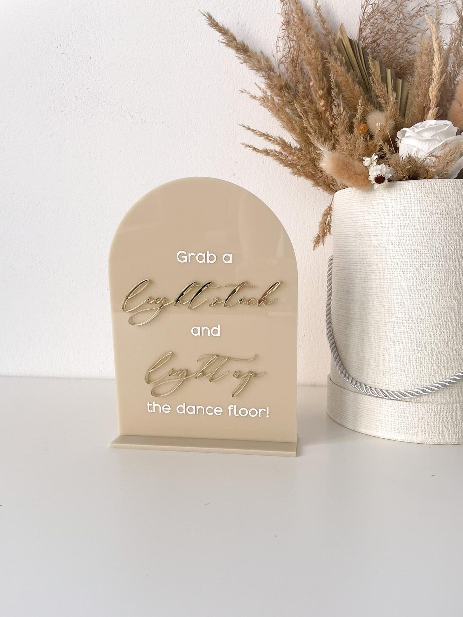 Acrylic Arch Light Stick Sign, Let Love Glow Sign, Beige Light up the ...