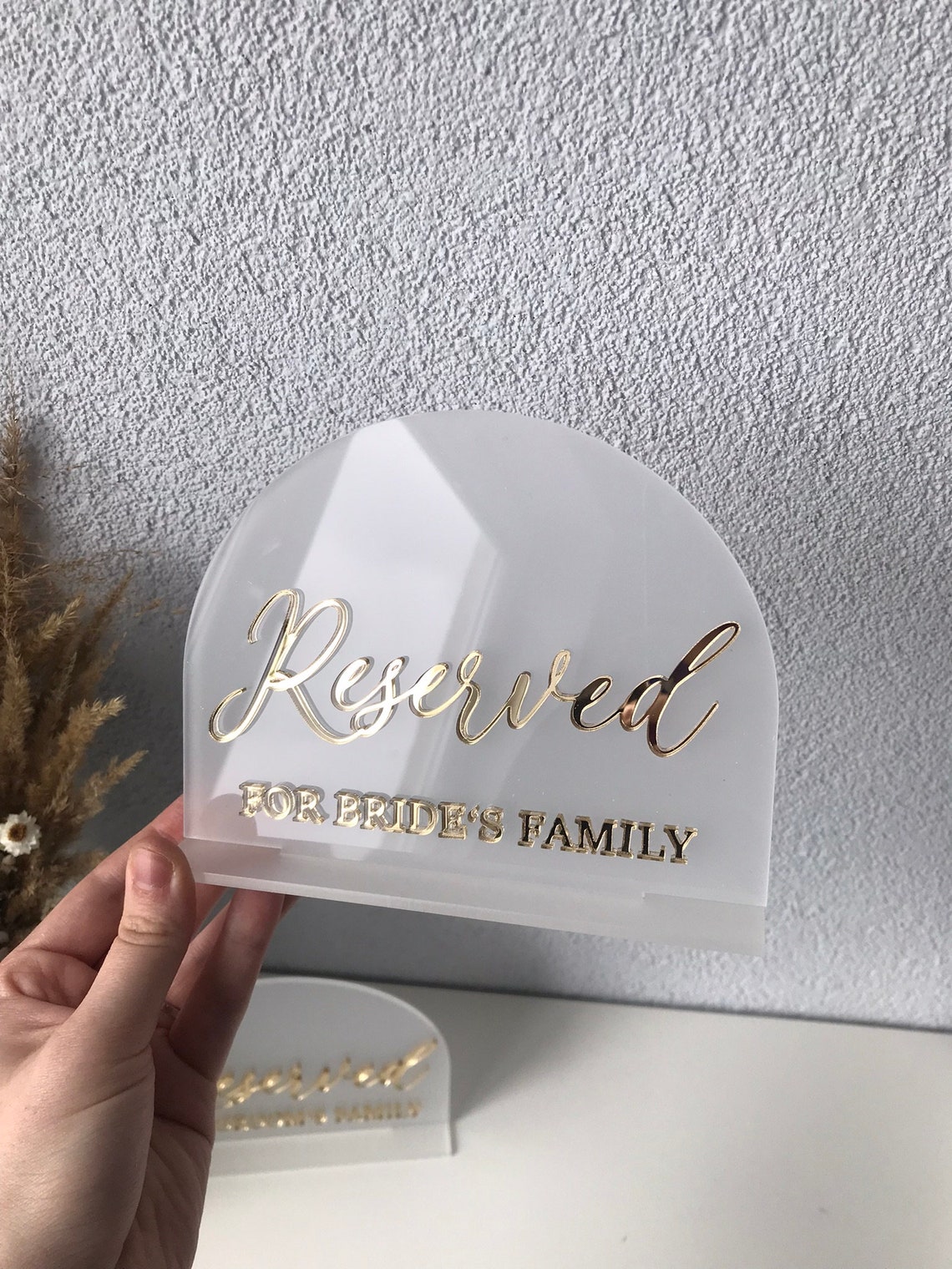Acrylic Arch Reserved Stand, Arch Reserved Sign, Acrylic Wedding Table ...