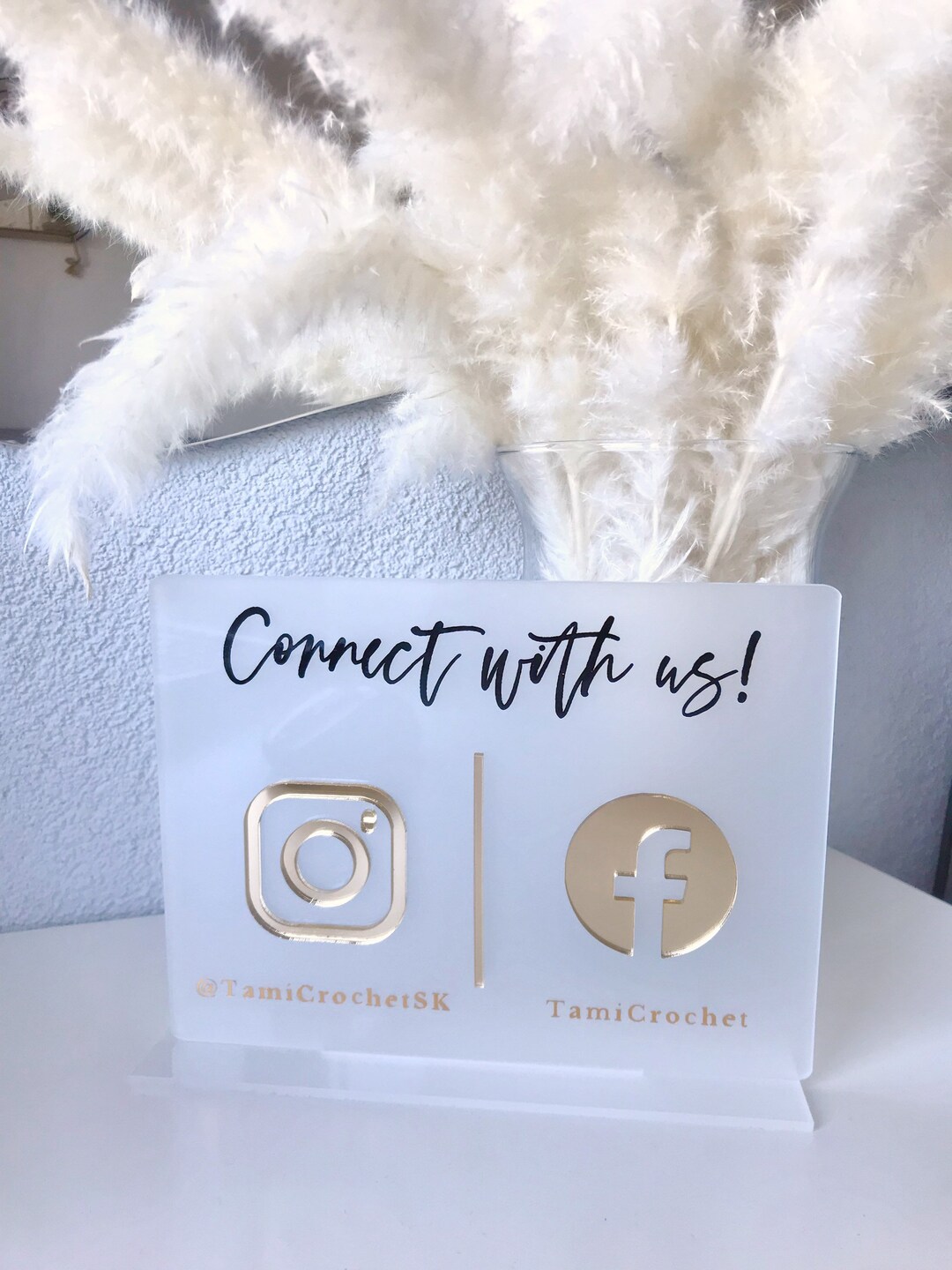 Connect With Us - Acrylic Sign for Social Media - Sign for Your ...
