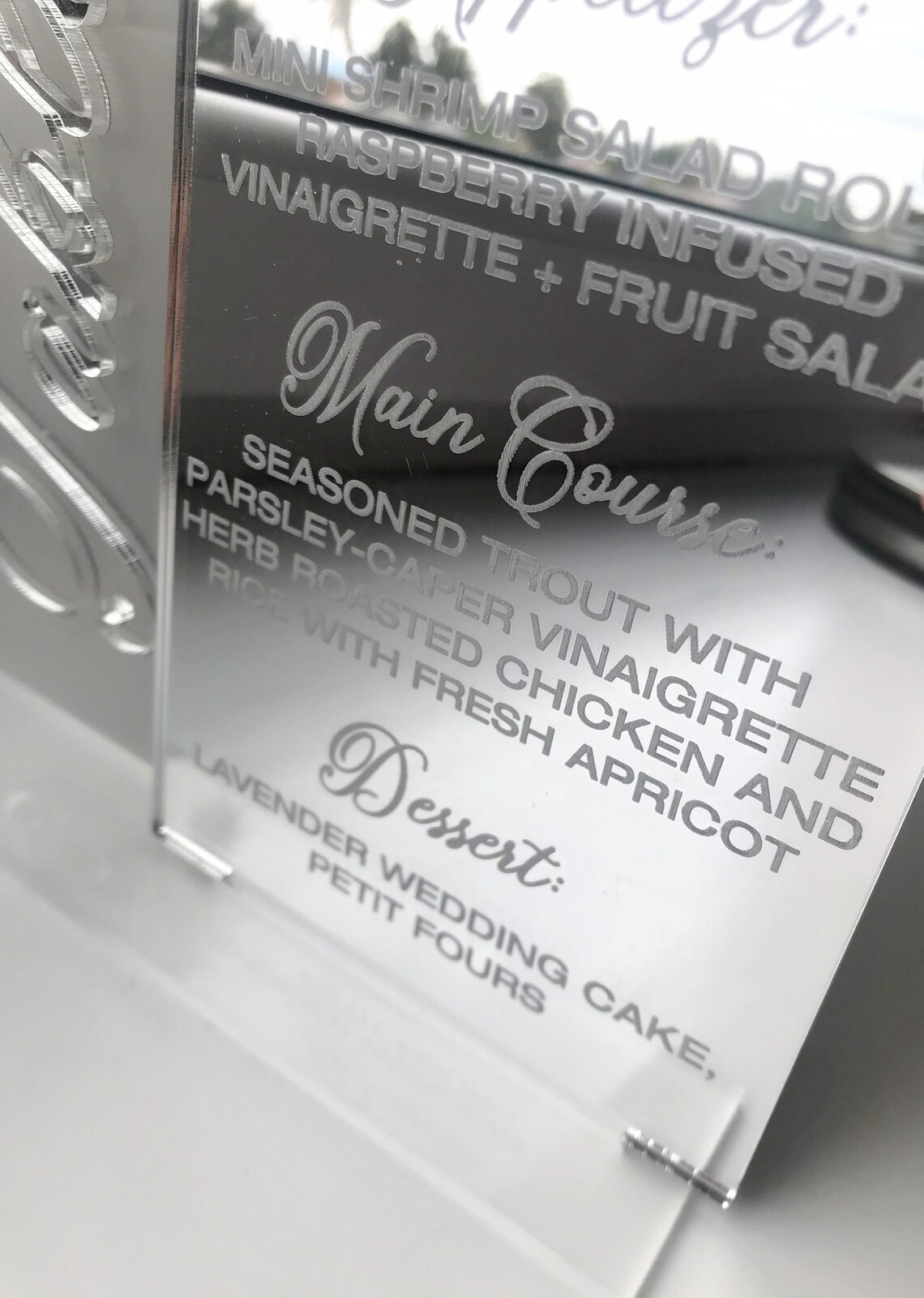 Wedding Table Numbers With Menu Table Numbers Acrylic Table - Etsy