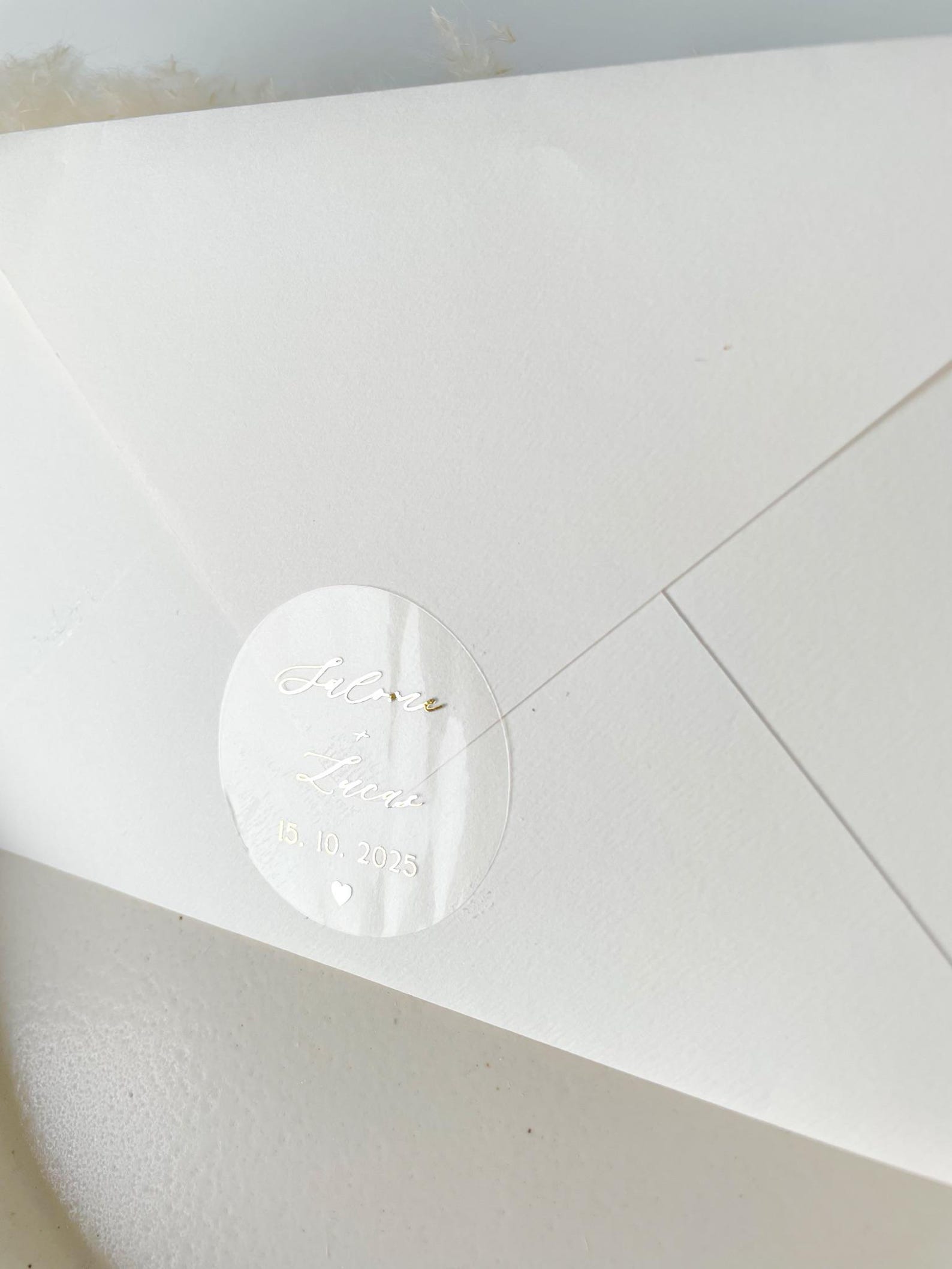 Custom Wedding Stickers With Initials and Date, Clear Simple Wedding ...