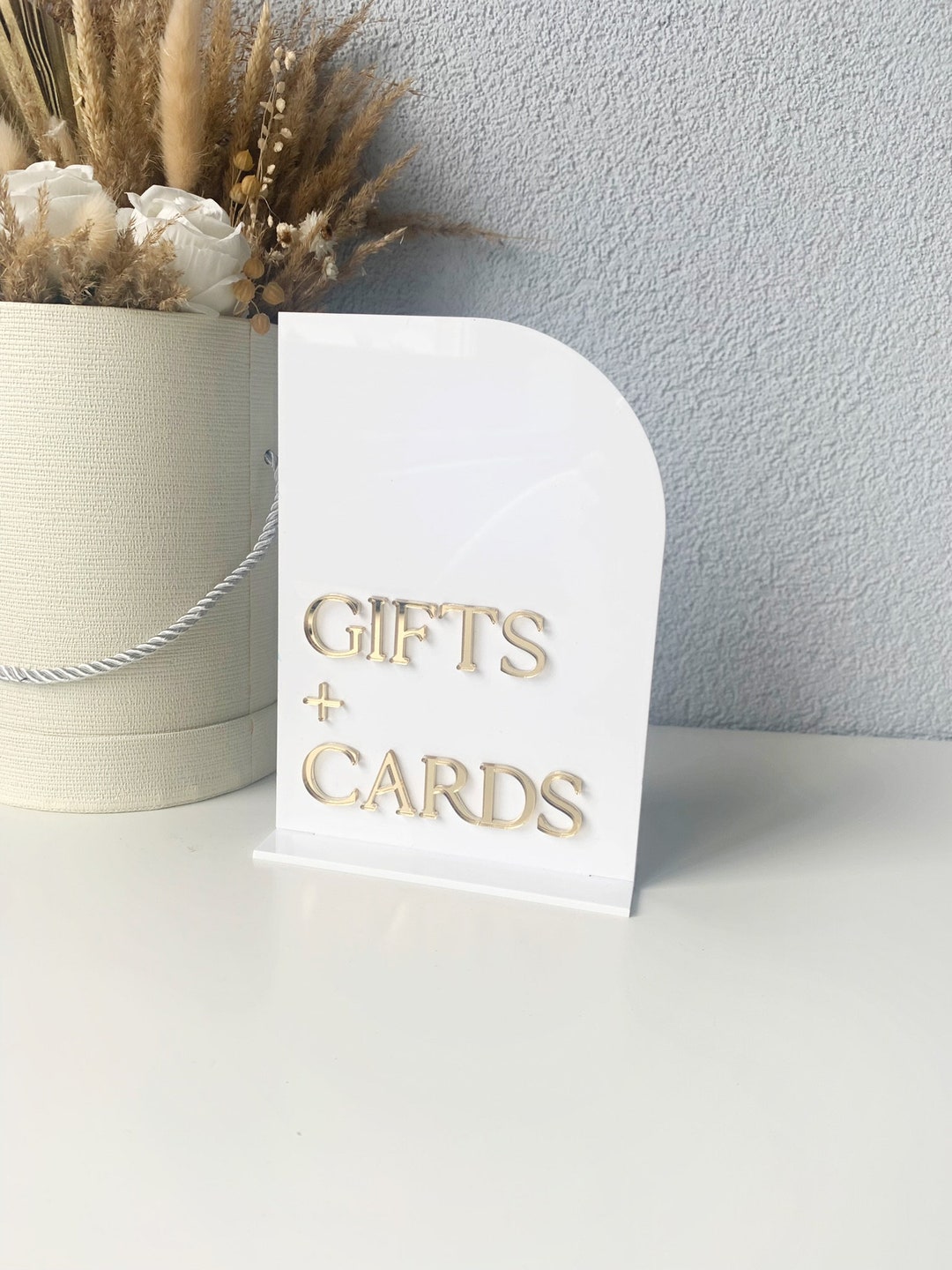 Acrylic Gifts and Cards Sign, Gifts Sign With Stand, Gold Wedding Signs ...