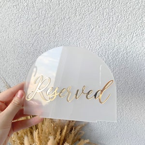 Acrylic Arch Reserved Stand, Arch Reserved Sign, Acrylic Wedding Table ...