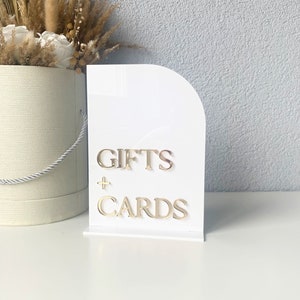 Acrylic Gifts and Cards Sign, Gifts Sign With Stand, Gold Wedding Signs ...