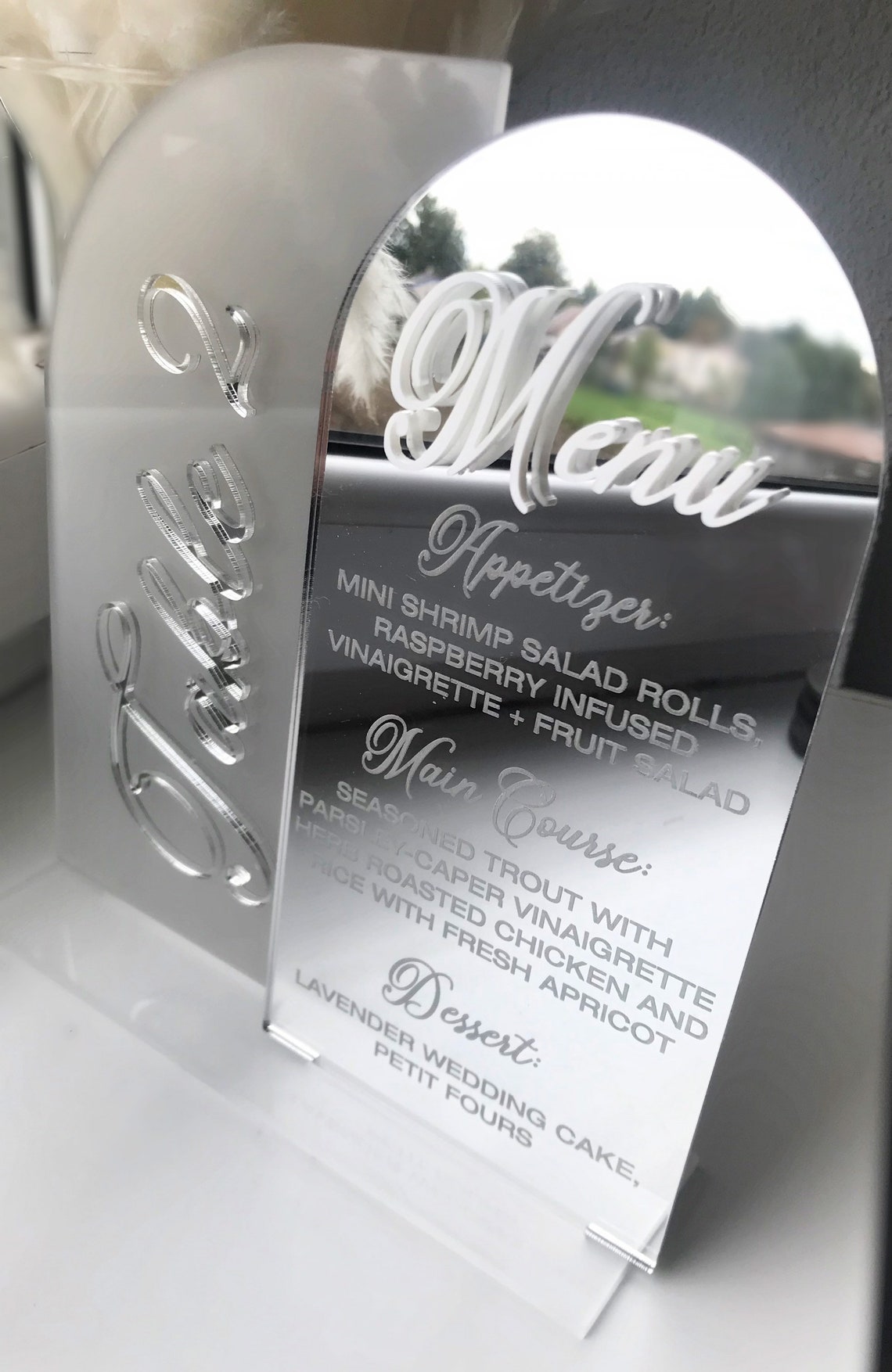 Wedding Table Numbers With Menu, Table Numbers, Acrylic Table Numbers ...