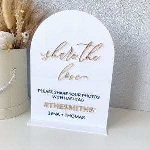 Wedding Hashtag Sign, Custom Acrylic Last Name Signage, Personalized ...