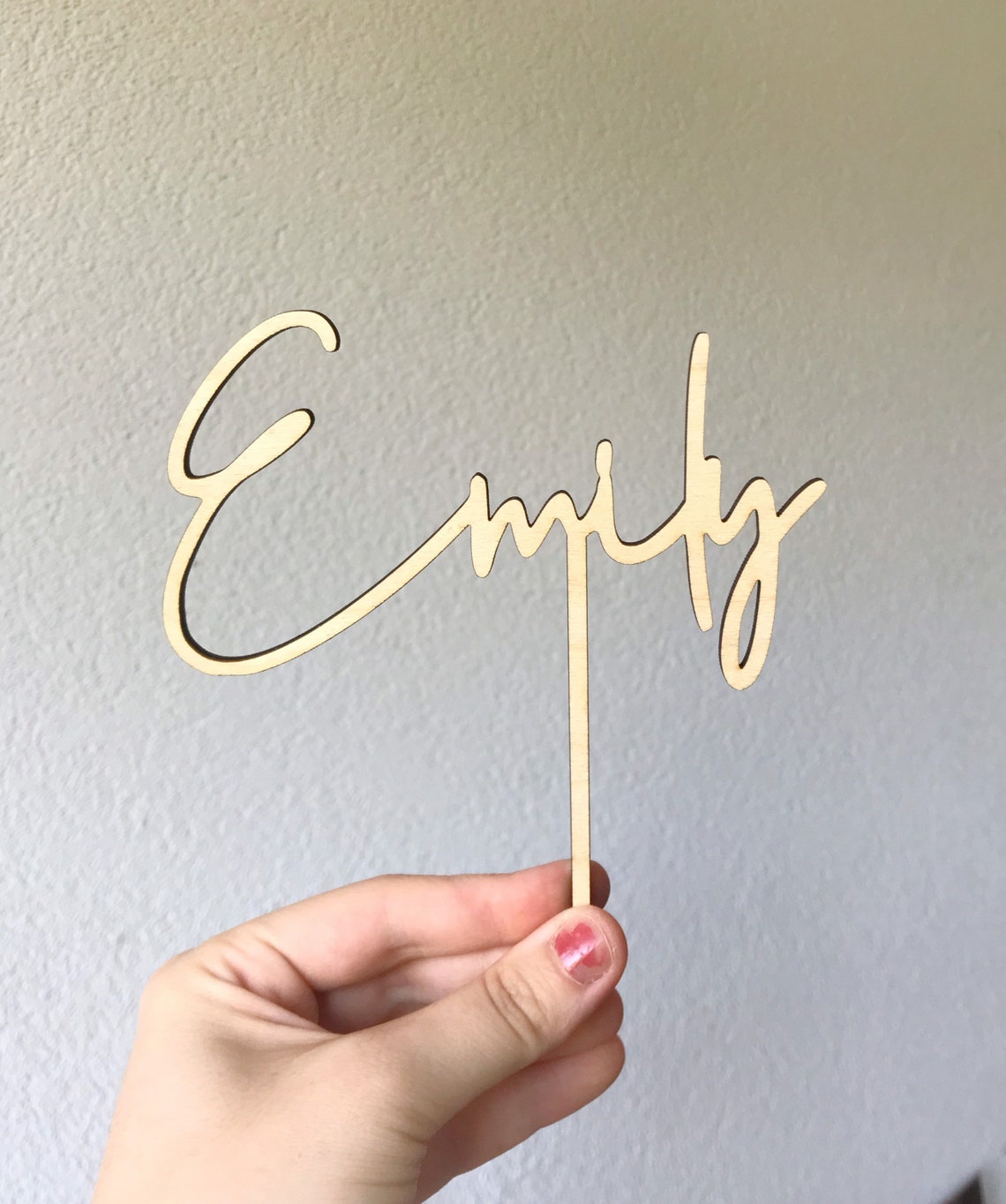 Wooden Acrylic Cake Topper With Name Custom Text Cake Topper ...