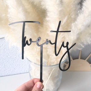 Acrylic Written Number Cake Topper, Twenty Cake Topper, Thirty Acrylic ...