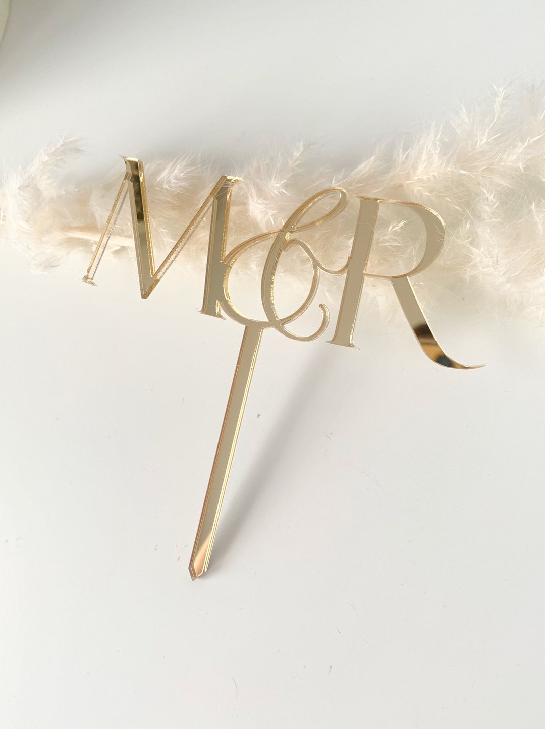Acrylic Personalized Initials Cake Topper, Modern Cake Charm, Custom ...