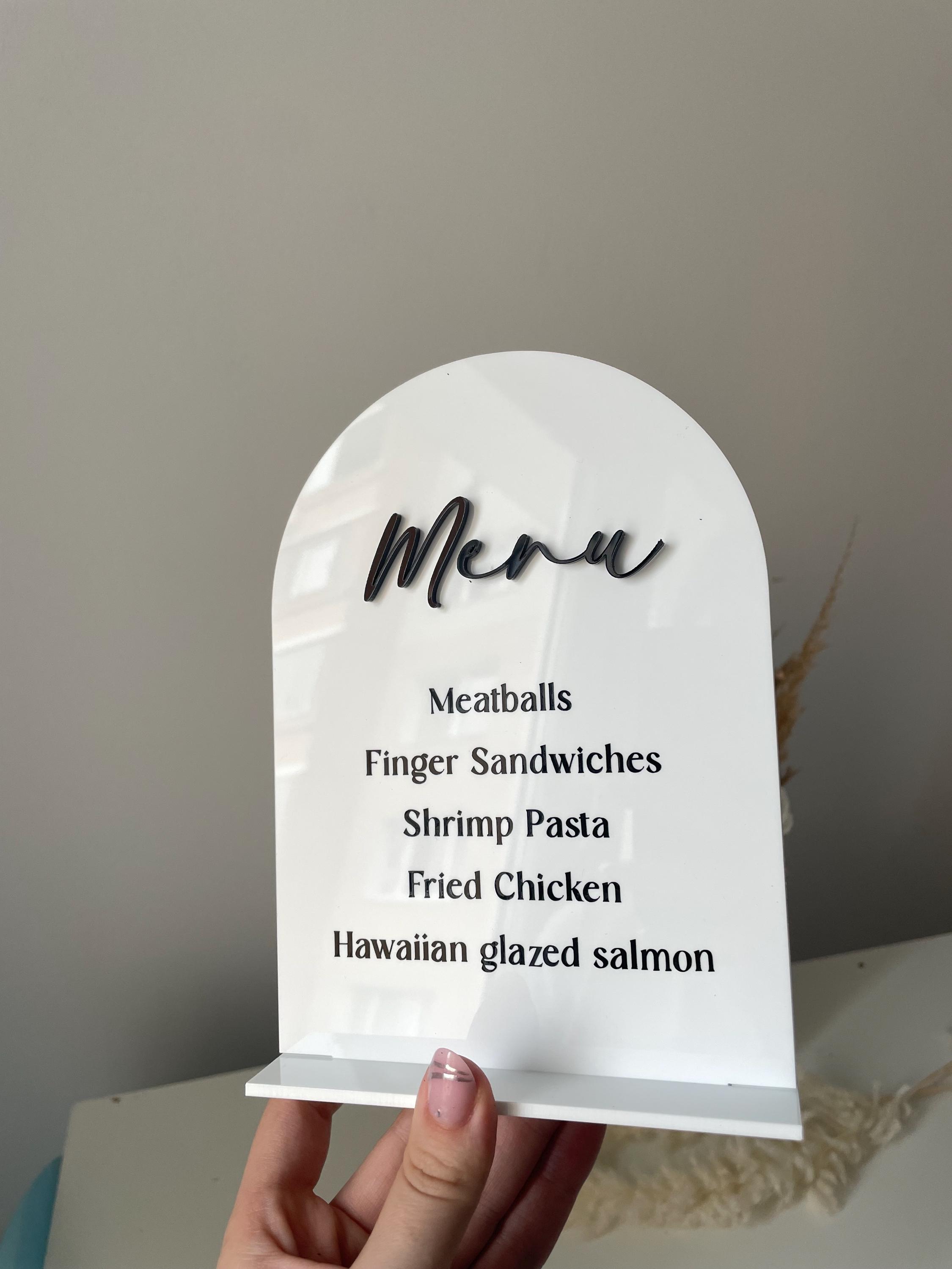 Personalized Wedding Menu, Acrylic Menu for Wedding, Beige Boho Menu ...