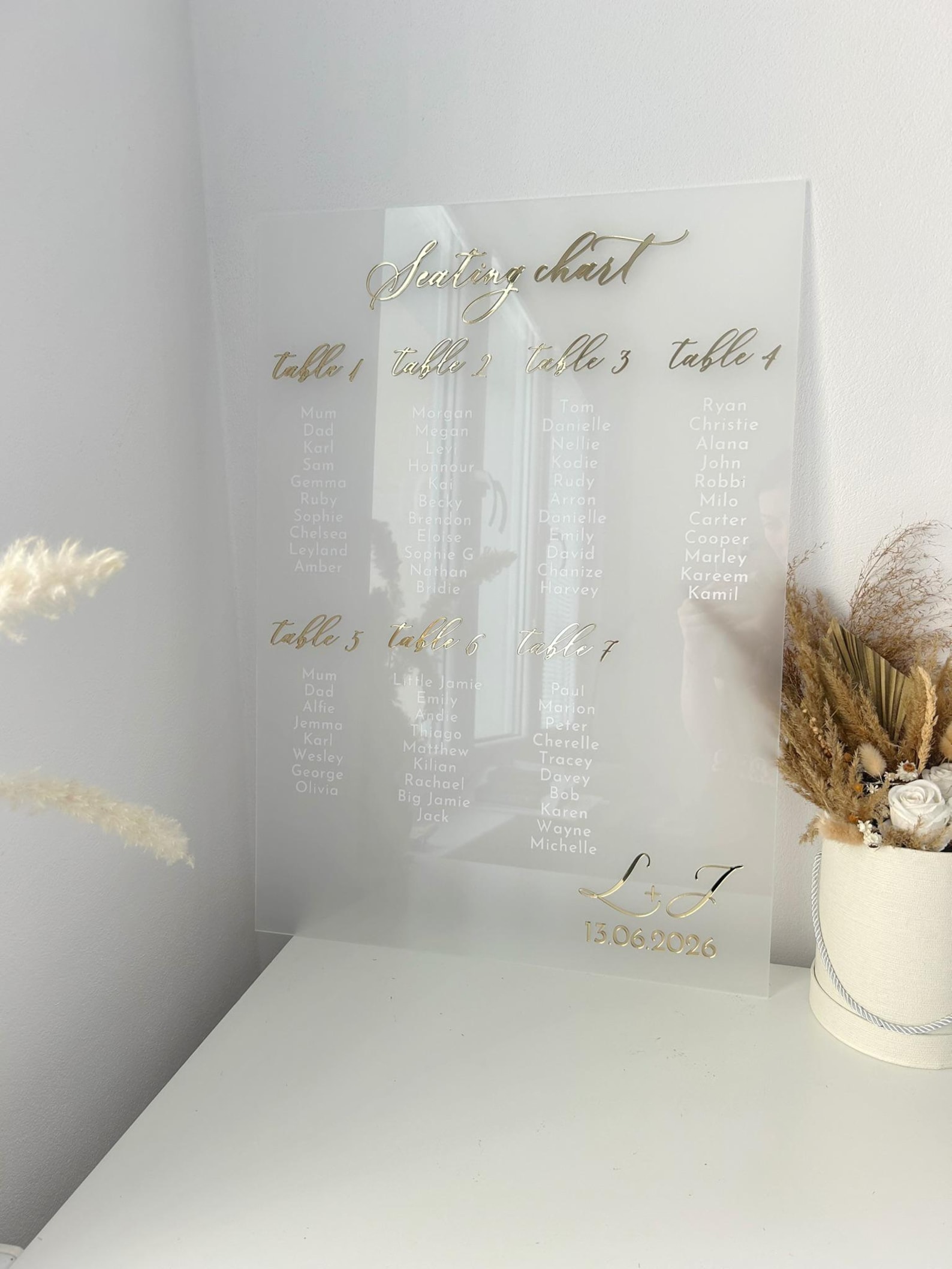 Acrylic Custom Seating Chart Sign, Wedding Welcome Sign, Personalized ...