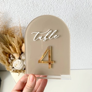 Acrylic Wedding Table Number, Acrylic Gold Table Number, Arch Table ...