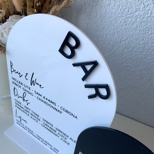 Personalized Acrylic Bar Menu Sign, Drink Menu Signage for Event, Table ...