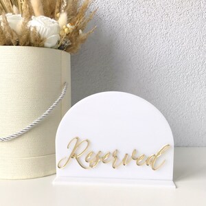 Acrylic Arch Reserved Stand, Arch Reserved Sign, Acrylic Wedding Table ...
