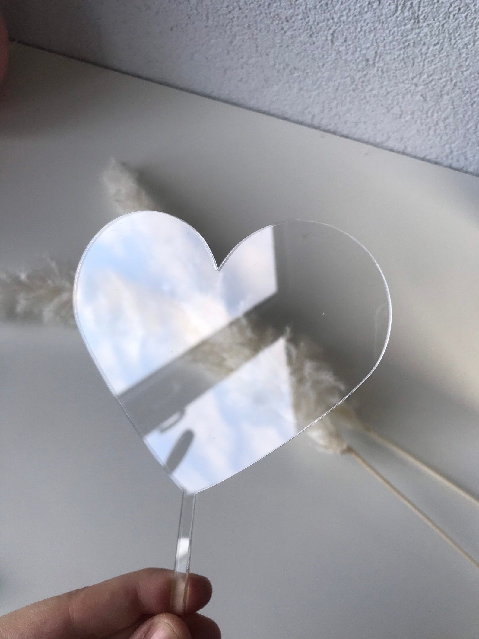 Set of 5 Blank Acrylic Heart Cake Toppers Heart With Stick Clear, Clear ...