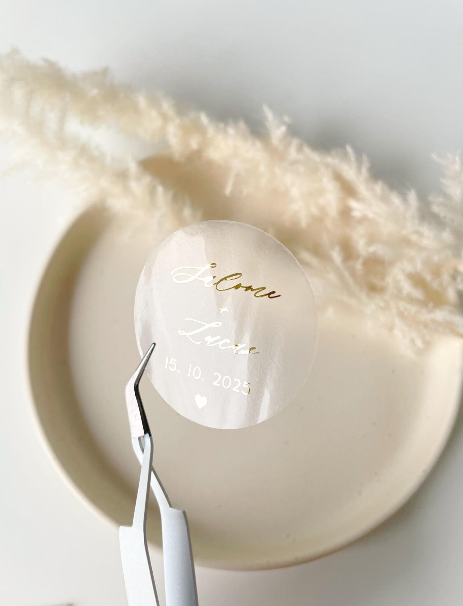 Custom Wedding Stickers With Initials and Date, Clear Simple Wedding ...