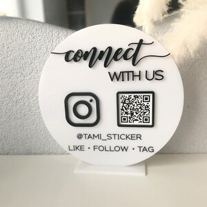 Connect With Us, Scannable QR Code Acrylic Sign for Social Media ...