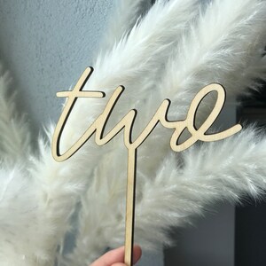 Wooden Written Numbers Cake Toppers Wooden Number One Cake Topper ...