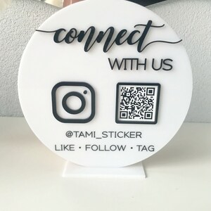 Connect With Us, Scannable QR Code Acrylic Sign for Social Media ...