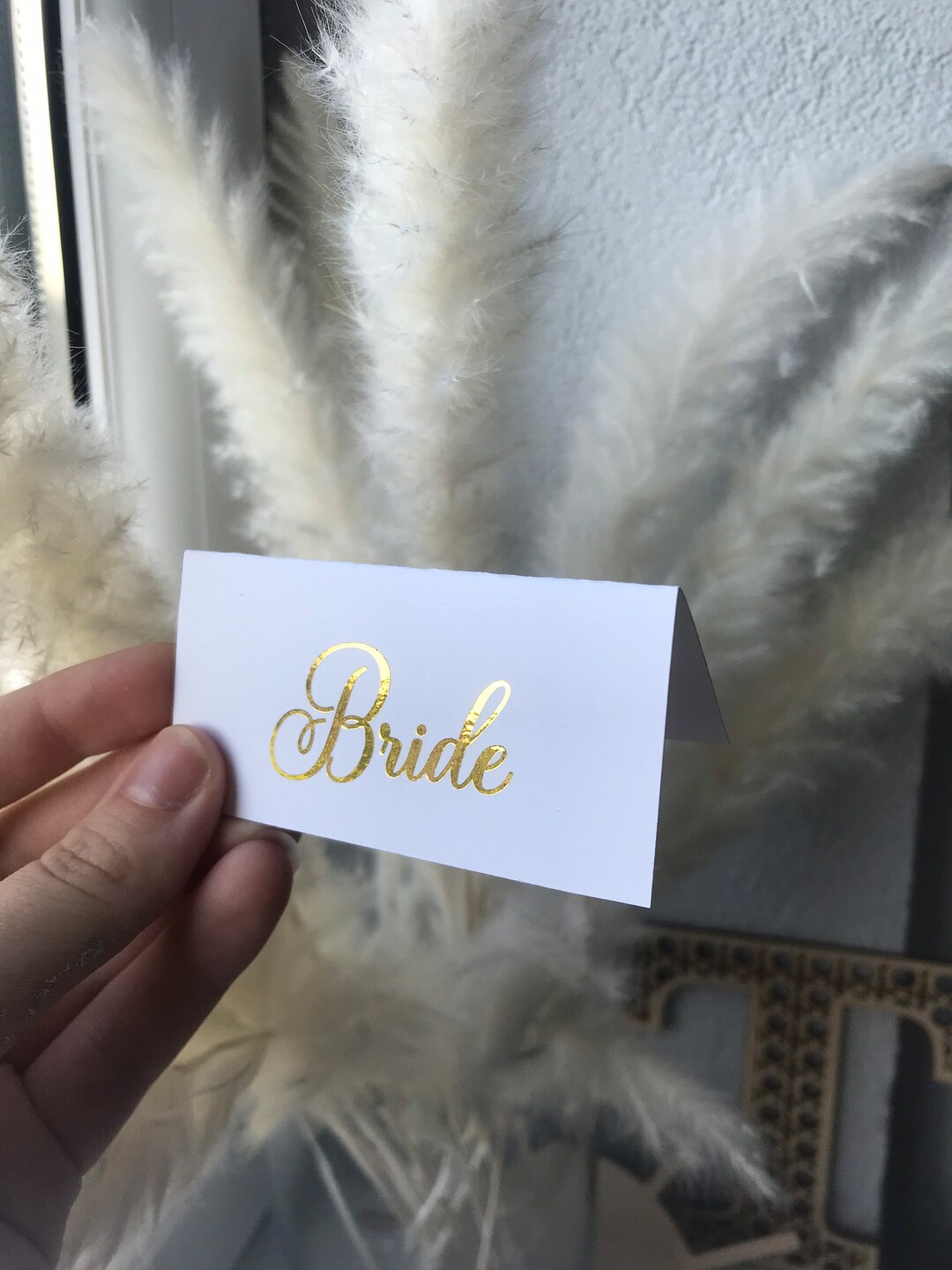 Wedding Gold Foil Place Cards, Gold Name Cards, Wedding Name Plates ...