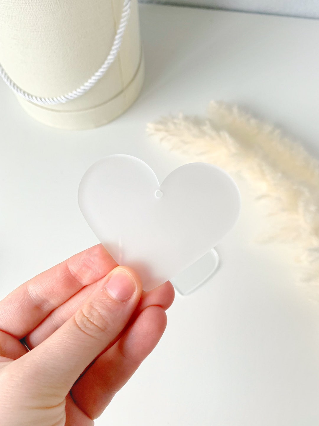 Set of 10 Blank Acrylic Hearts for Crafting, Blank Acrylic Heart, Clear ...