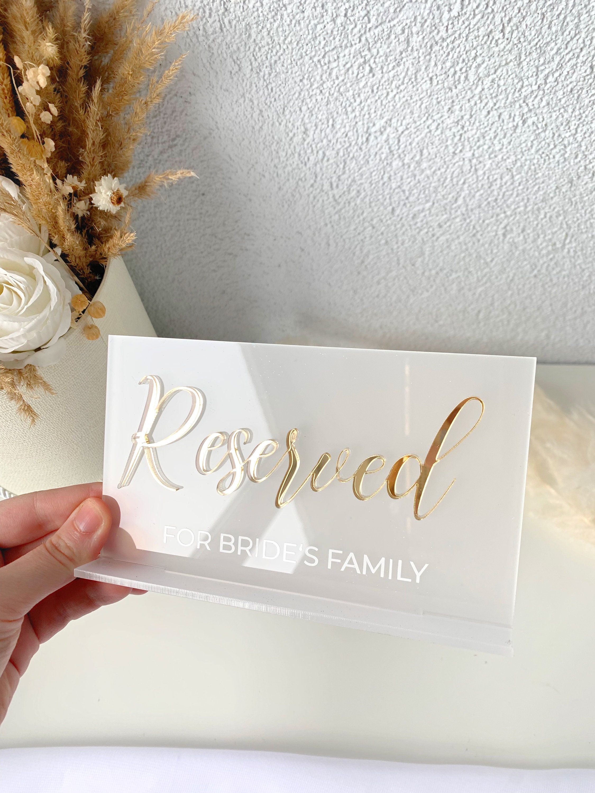 Personalized Reserved Stand, Arch Reserved Sign, Acrylic Wedding Table ...