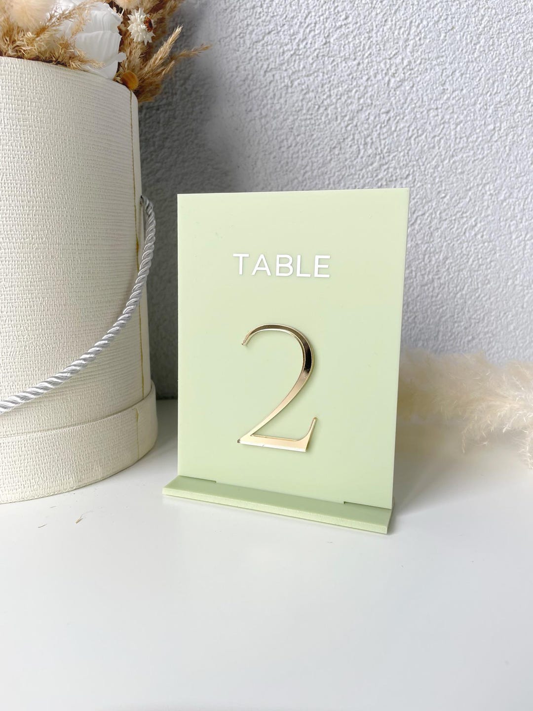 Acrylic Wedding Table Number, Sage Green Gold Table Number, Blush Table ...