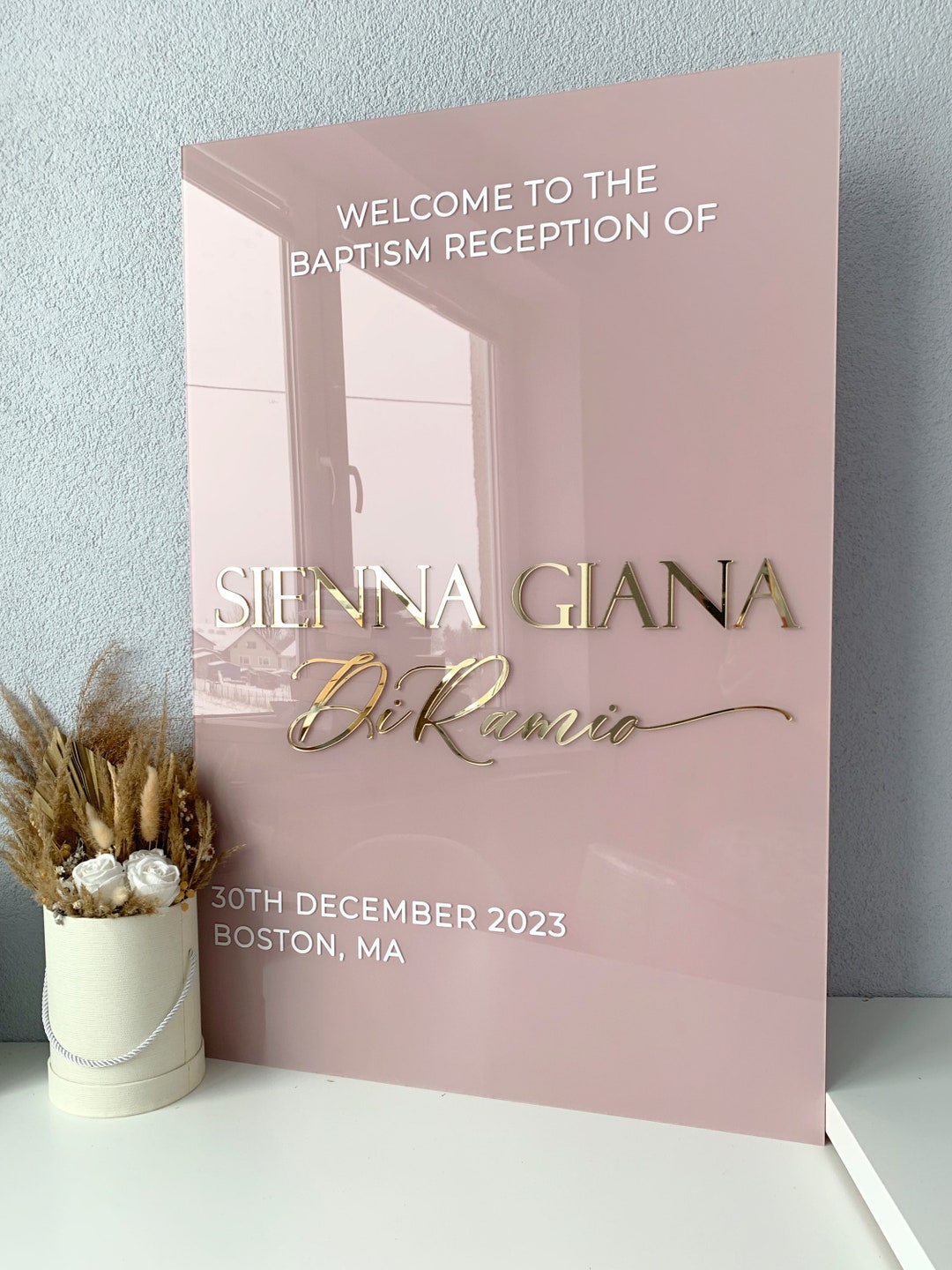 Acrylic Baptism Welcome Sign, Welcome Christening Sign, Pesronalized ...