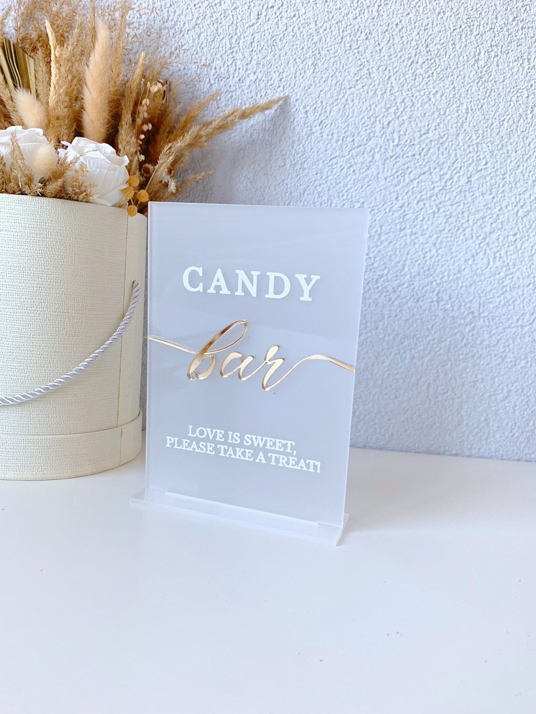 Candy Bar Table Sign, Wedding Signage, Wedding Signs, Acrylic Candy Bar ...