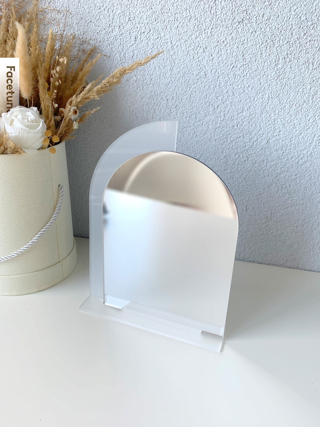 Acrylic Double Arch Blank, Clear Table Sign With Stand, Gold Plastic ...