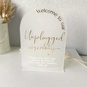 Unplugged Ceremony Sign, No Phone Sign, No Device Wedding Sign, Acrylic ...