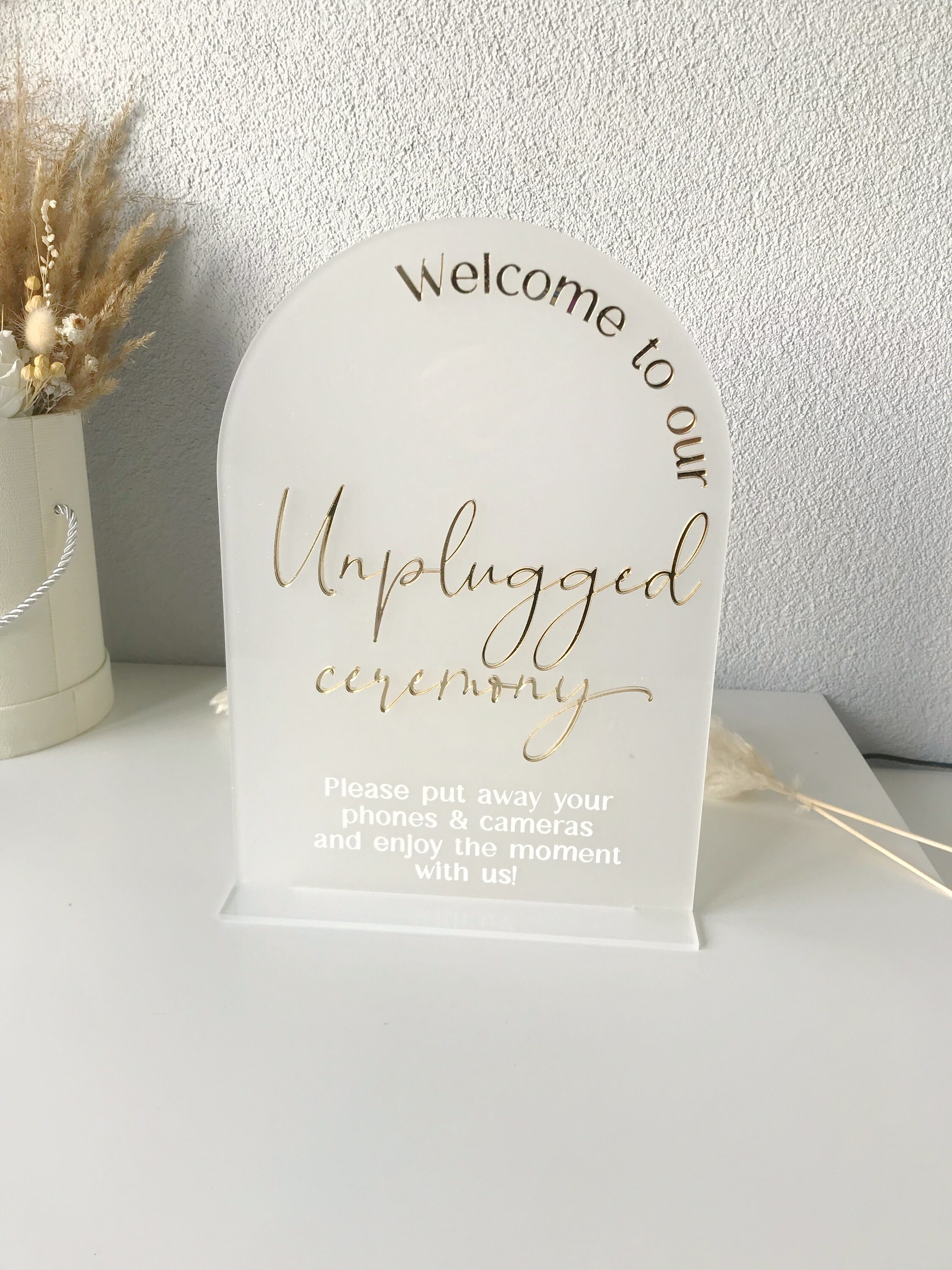 Unplugged Ceremony Sign, No Phone Sign, No Device Wedding Sign, Acrylic ...