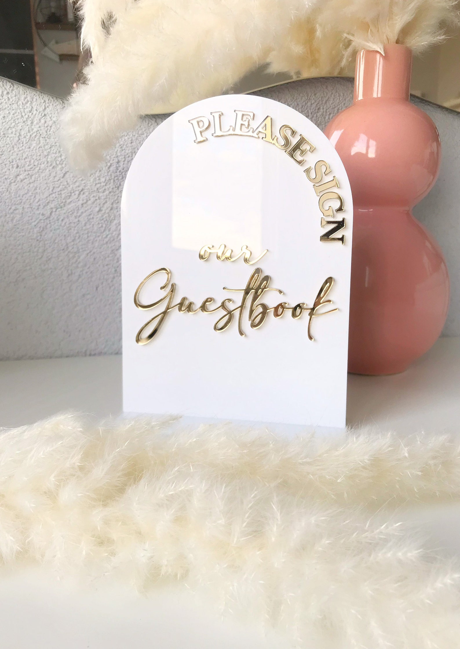 Acrylic Guestbook Sign, Guestbook Sign, Gold Wedding Signs, Acrylic ...
