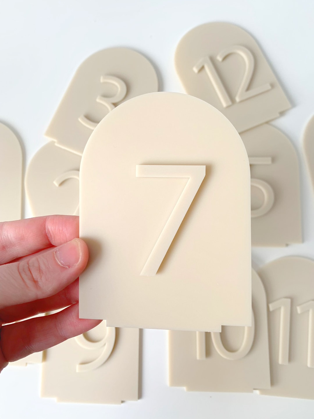 Beige Wedding Table Number, Modern Arch Table Number, Matt Small Modern ...