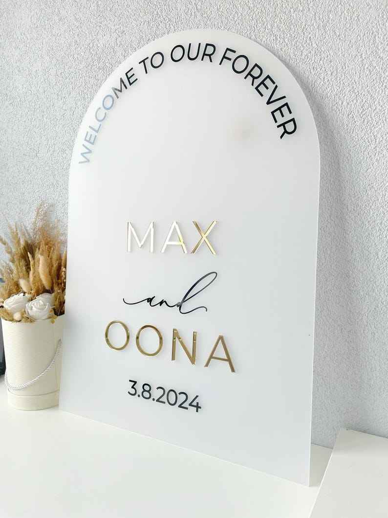 Acrylic Arch Custom Welcome Sign, Custom Wedding Sign, Pesronalized ...