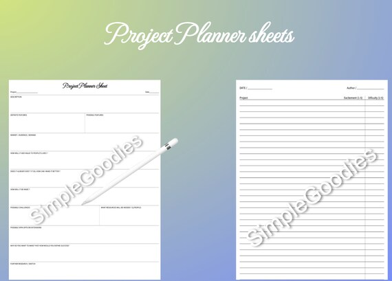 Printable Project Planner Template Productivity Plannerwork - Etsy