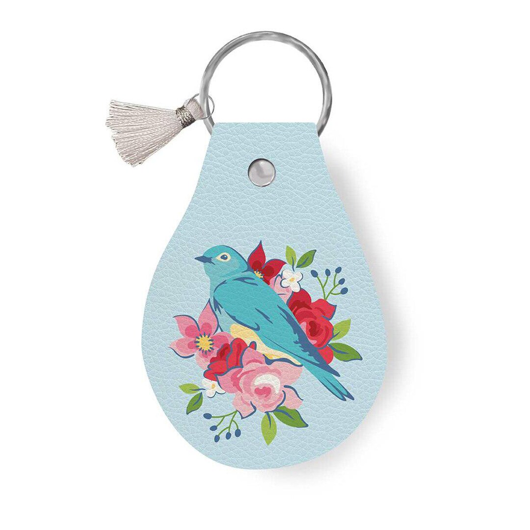 Riley Blake Designs Bluebird Leather Circle Key Chain STLR-37640 - Etsy