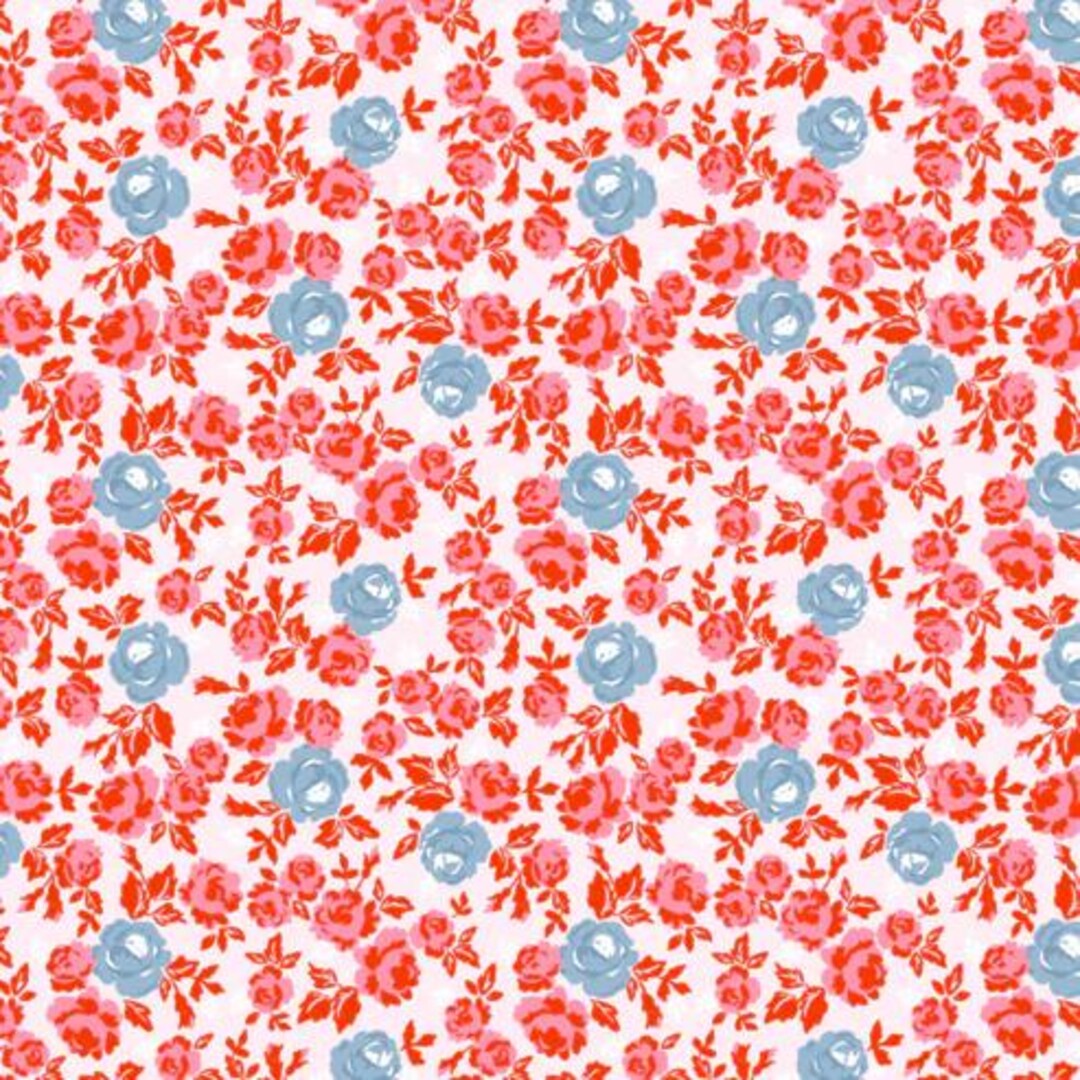 Fabric Poppie Cotton Red Regency Elise by the Quarter Yard EE25515 - Etsy