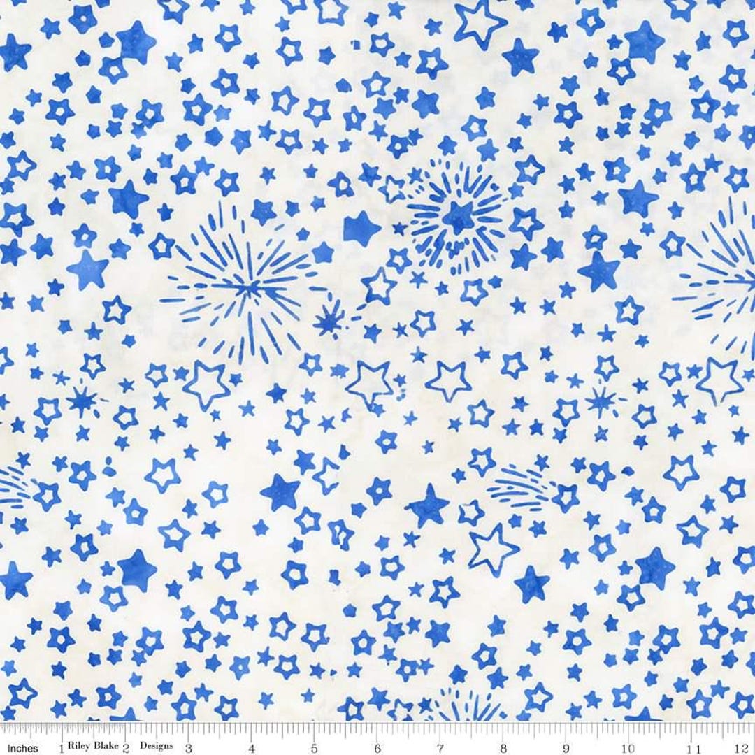 Fabric Riley Blake Blueprint Matte Stars Expressions Batiks Let Freedom ...